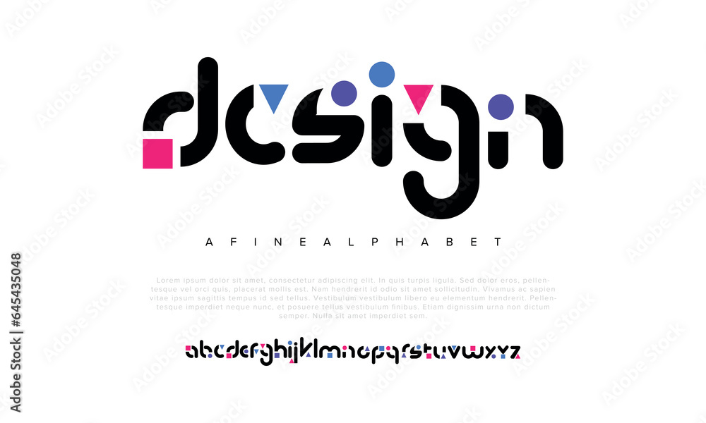 Lettering Minimalist Colorful . Elegant alphabet letters serif font and ...