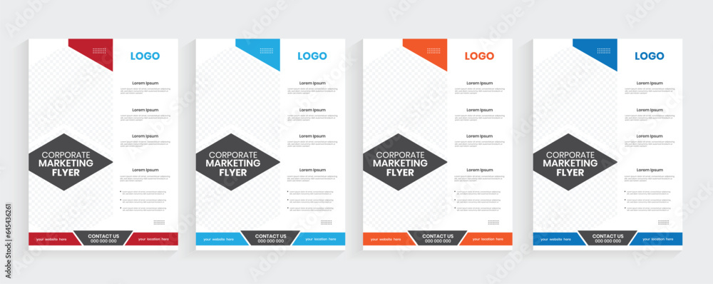 Corporate business a4 cover graphics flier, newest style marketing ...