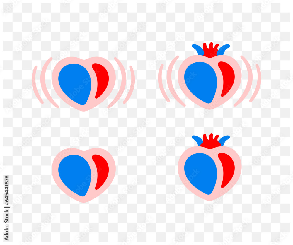 Heart, heartbeat, love, romance and positive emotions, graphic design ...