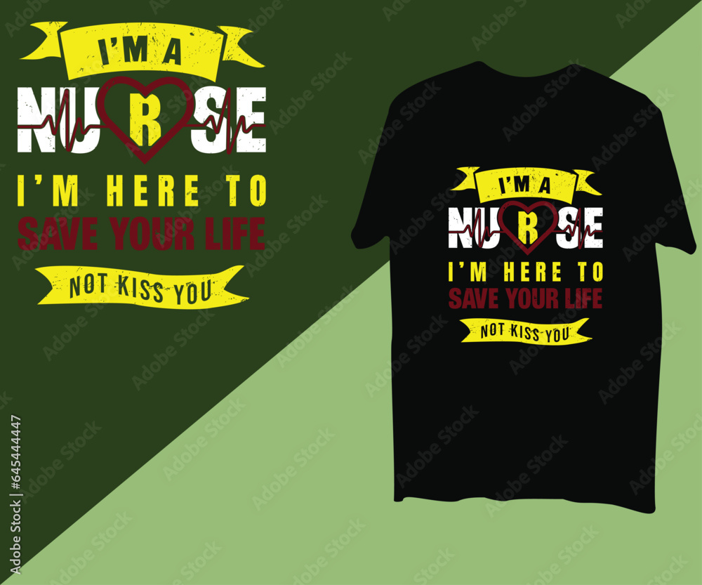 Nursing Typographic vector T Shirt Design, suitable for textile and ...