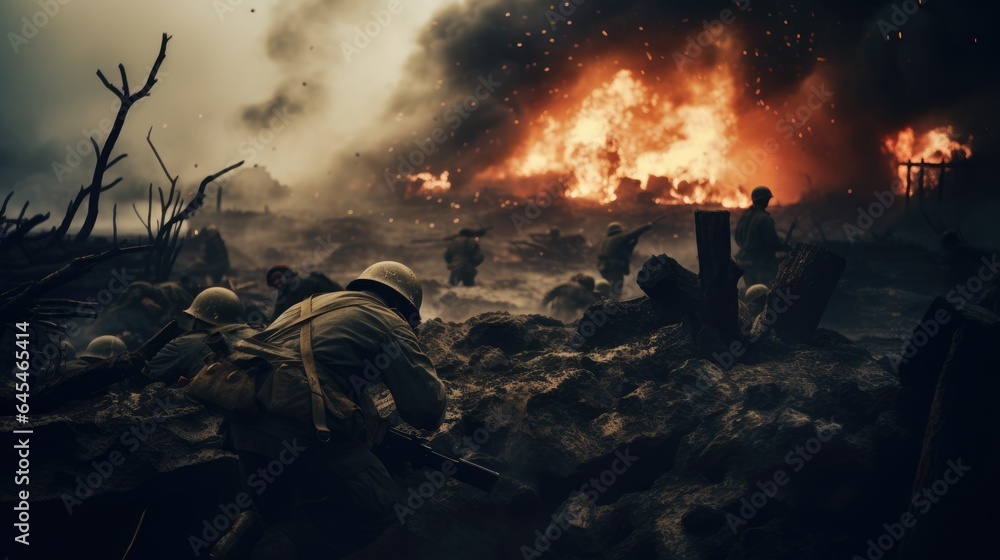 World War II Sacrifice: Soldiers Braving the Frontlines for Their Nations. Courageous Soldiers ...