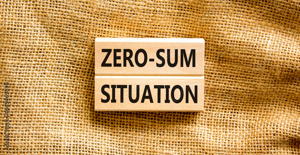 Zero-sum situation symbol. Concept words Zero-sum situation on ...