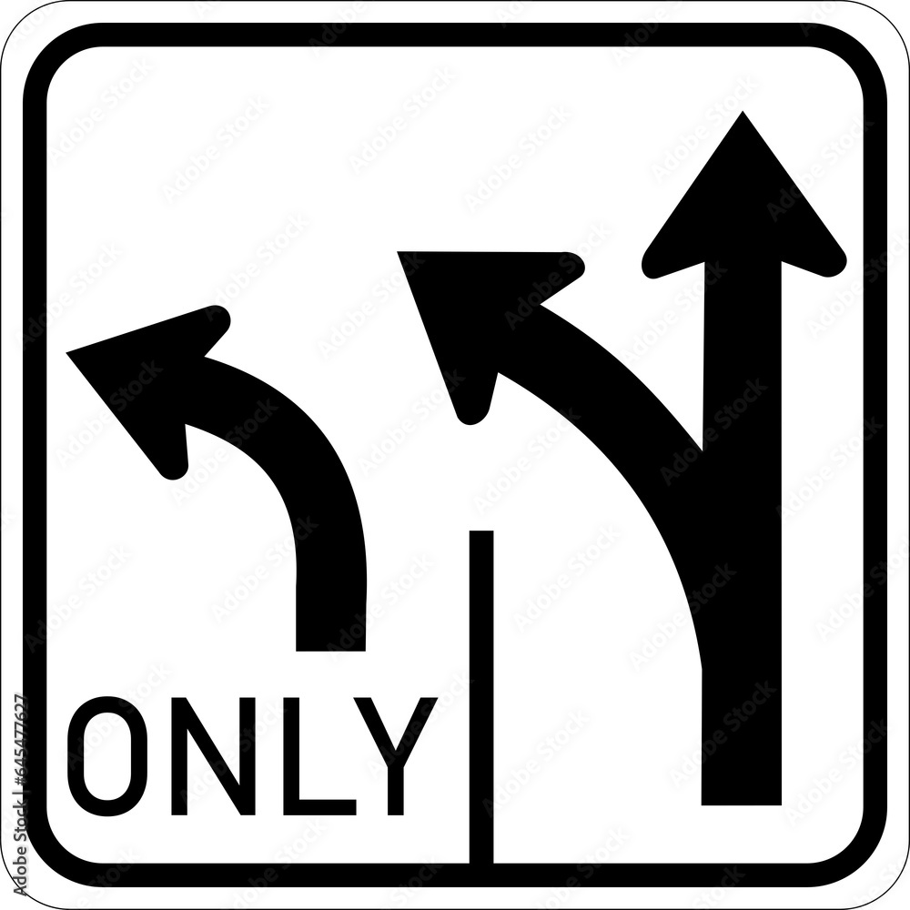Transparent PNG of a Vector graphic of a usa Intersection Lane Control ...