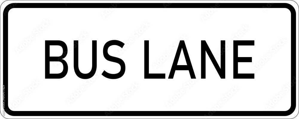 Transparent PNG of a Vector graphic of a usa Bus Lane highway sign. It ...