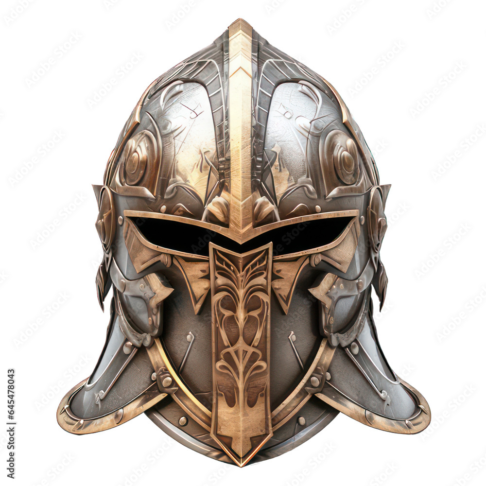 Ancient knight helmet isolated on white created with Generative AI ...