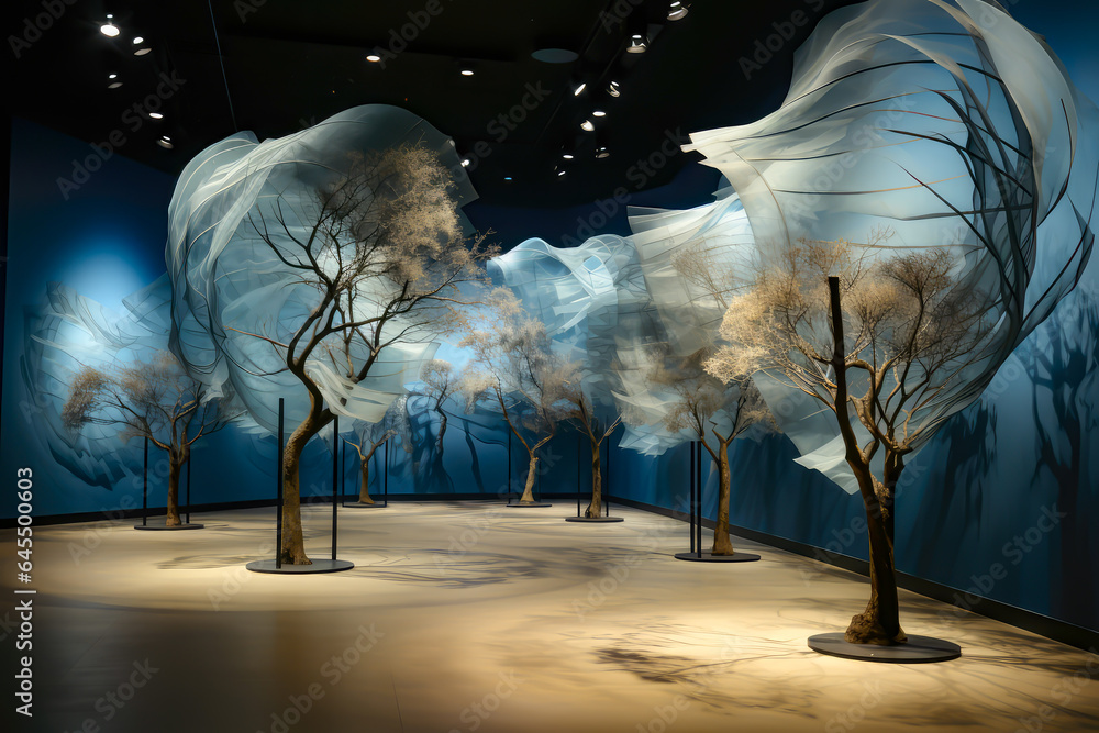 design of wind representation in a museum. wind cannot be seen, and is ...