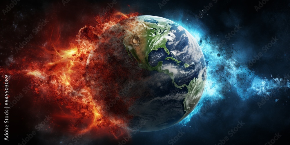 Earth in Fiery Red and Charred Blue, a Harrowing Depiction of Global ...