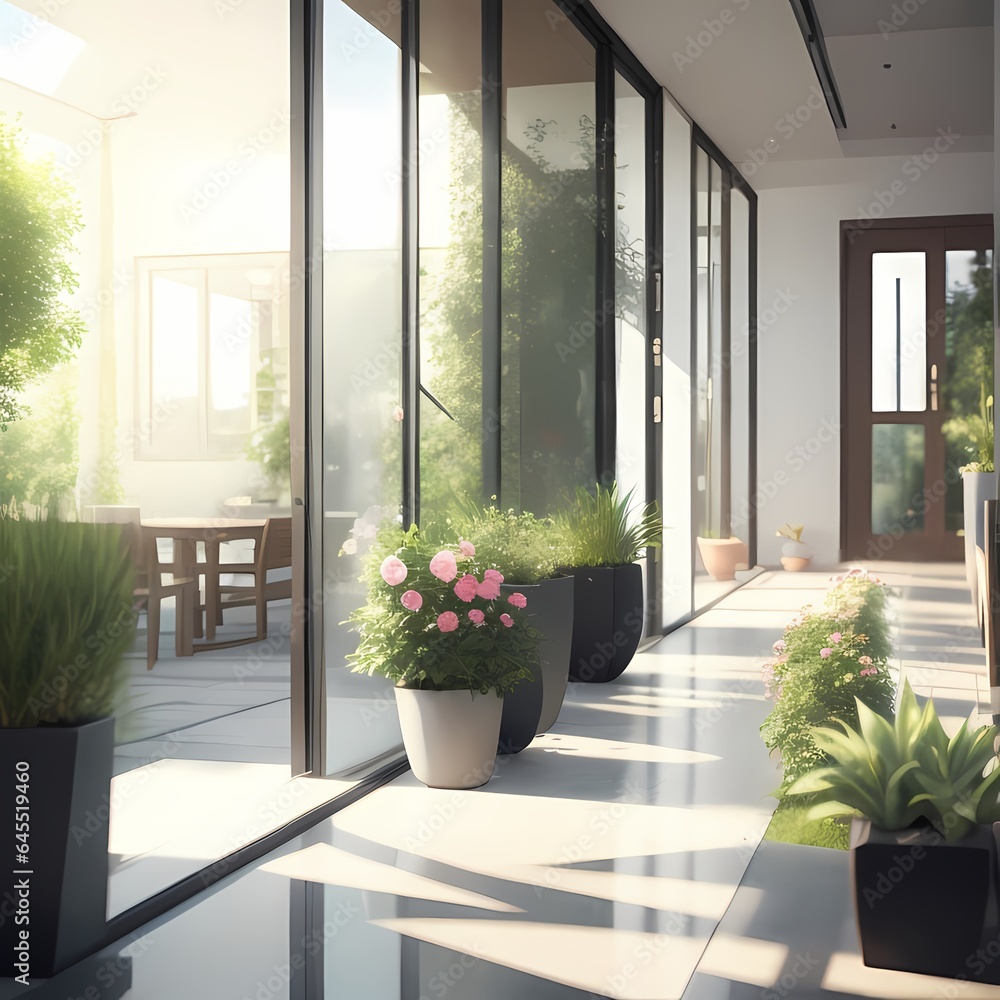 window, interior, home, house, plant, architecture, room, garden, pot ...