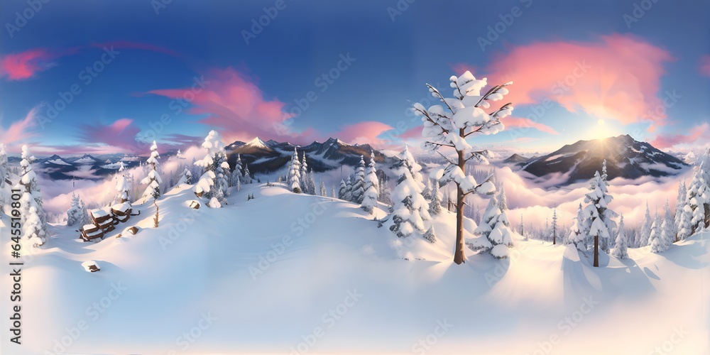 HDRI, Skybox, winter snow mountain, sky, created using generative AI ...