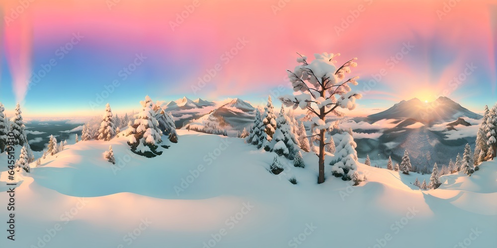 HDRI, Skybox, winter snow mountain, sky, created using generative AI ...