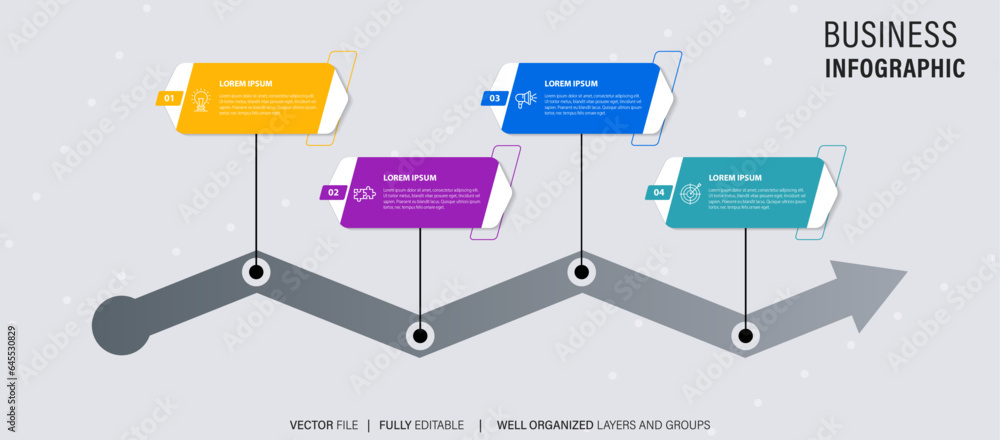 Business timeline workflow infographics. Corporate milestones graphic ...
