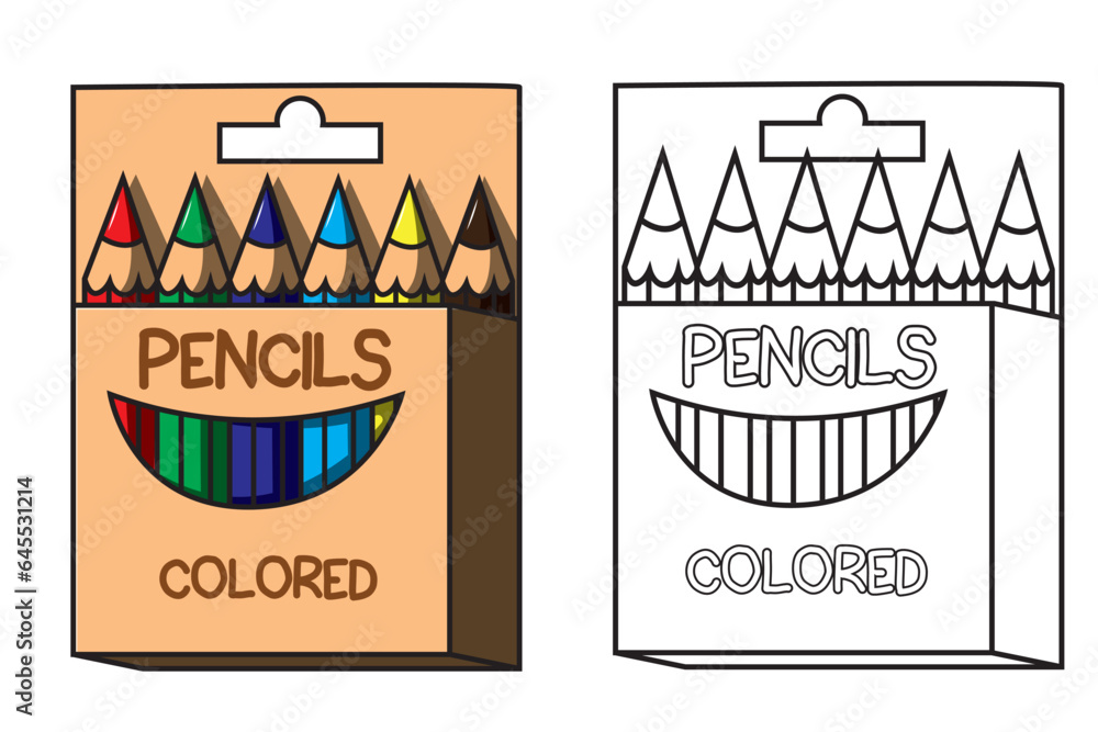 Vecteur Stock Dibujo para colorear de lapices de colores vectores a ...