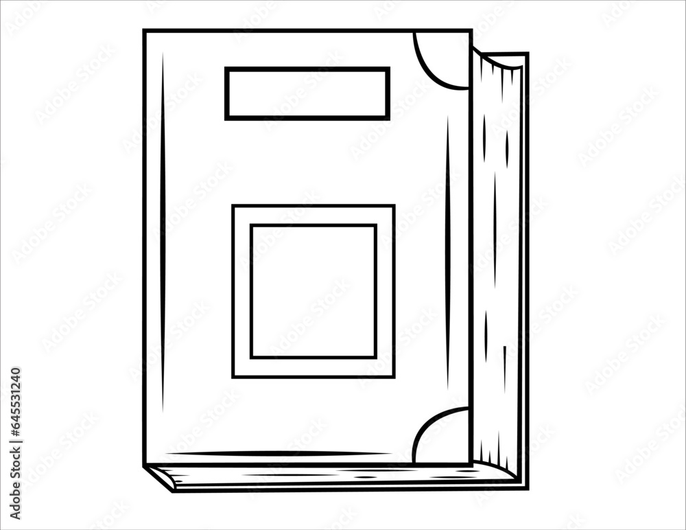 Libro sin color ilustracion vectorial para colorear. Stock Vector ...