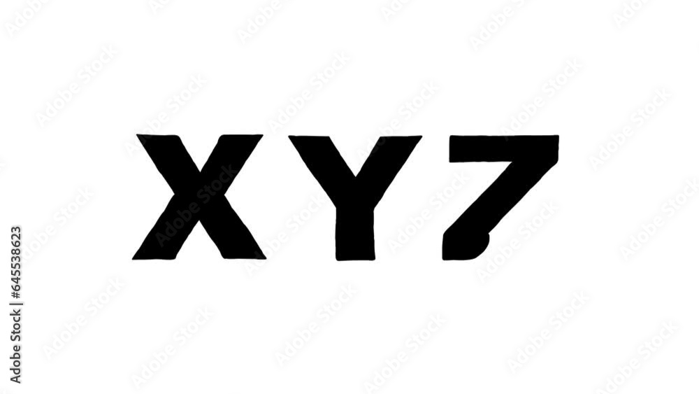 XYZ letters big forming cartoon animation black on white. Hand drawn ...