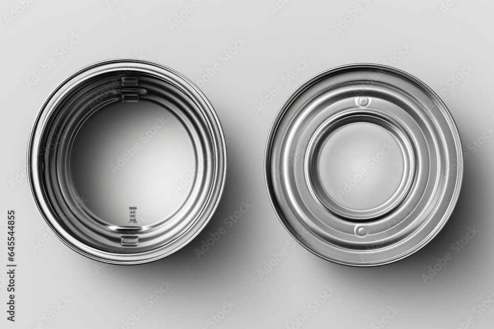 vector art of tin can with open key front, top and bottom view set ...