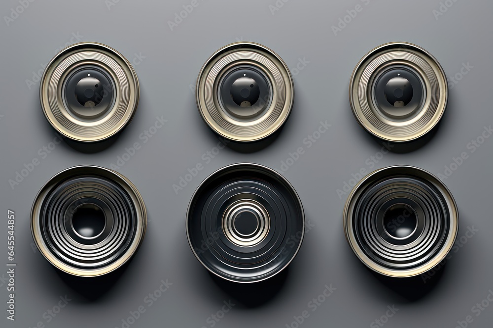 vector art of tin can with open key front, top and bottom view set ...