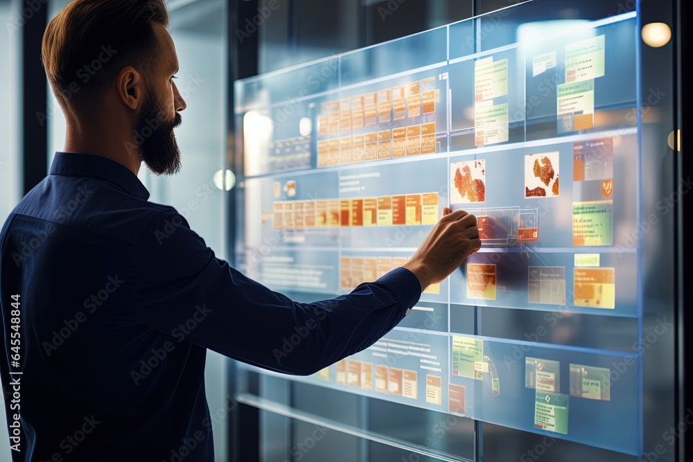 Agile software development or project management using kanban or scrum methodology boards ...