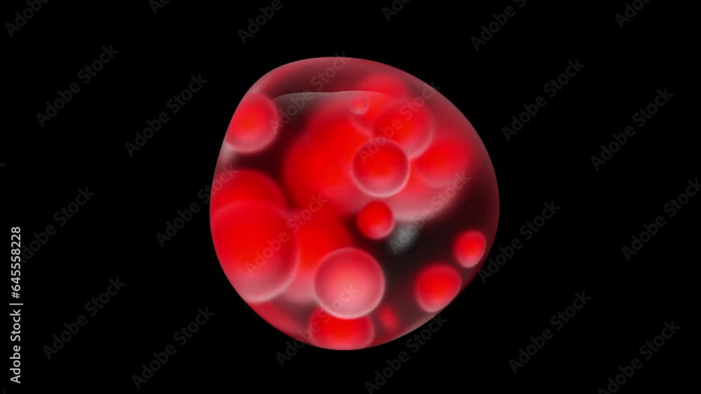 Water bubble element animation. Movement of air bubbles and red ...