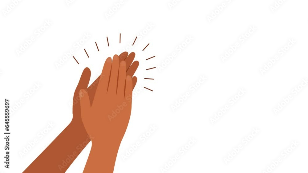Black Hands Clapping or Applause Animation on white background Stock ...