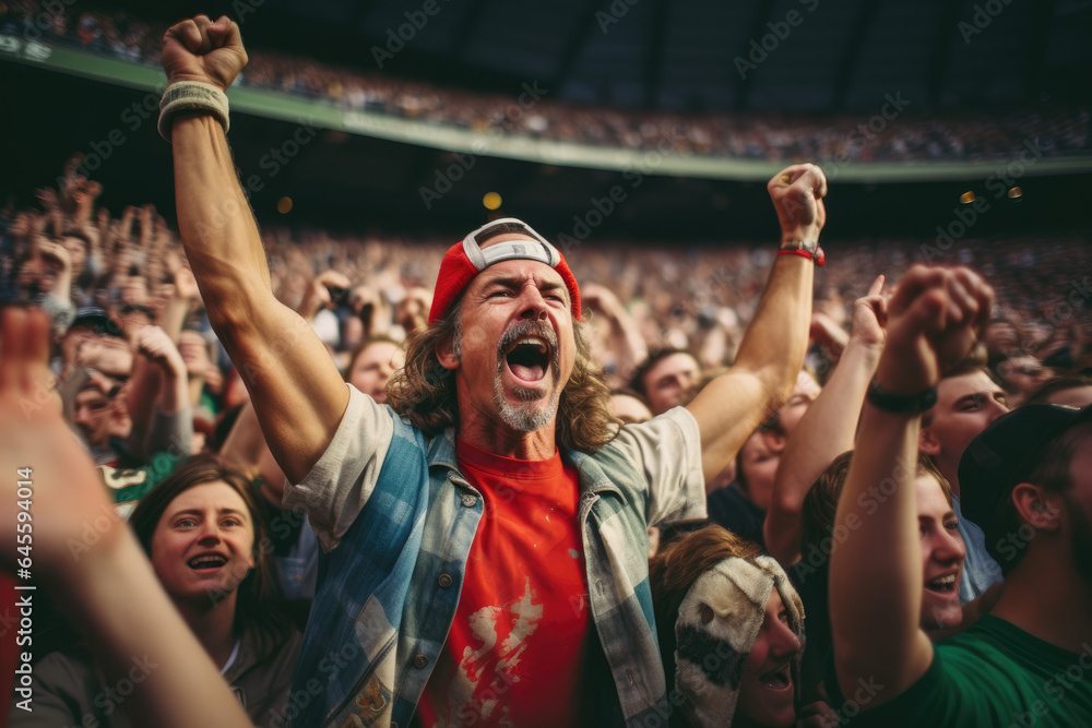 passionate NFL fan base, with fans decked out in team colors, cheering ...