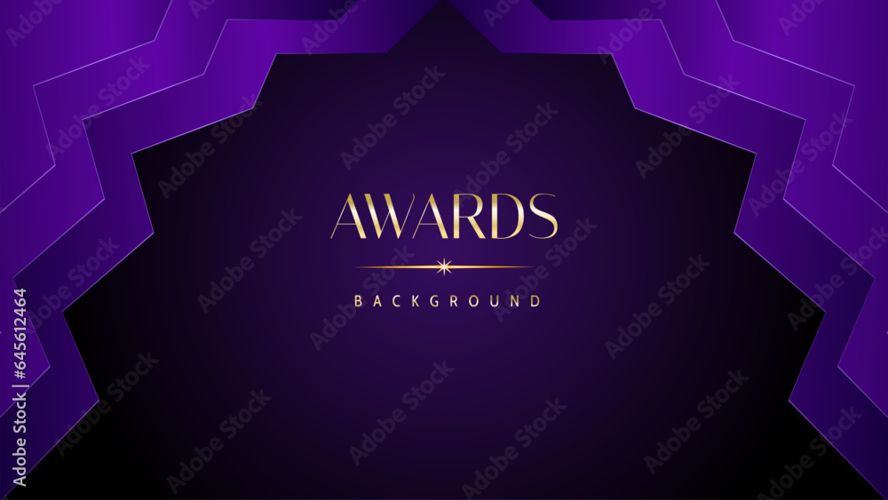 Purple golden royal awards graphics background. Elegant modern template ...
