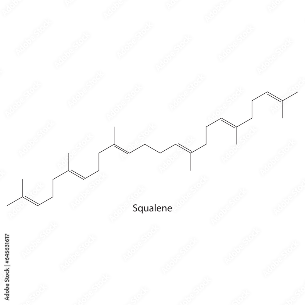 Squalene Hydrocarbon natural lipid found in the skin, used in cosmetics ...