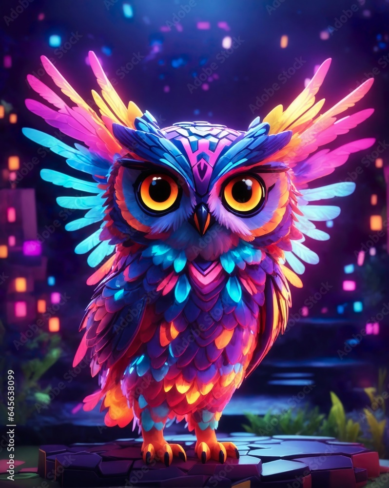 Neon Owl's Enchanted Flight in Roblox's 'Adopt Me Stock Illustration ...