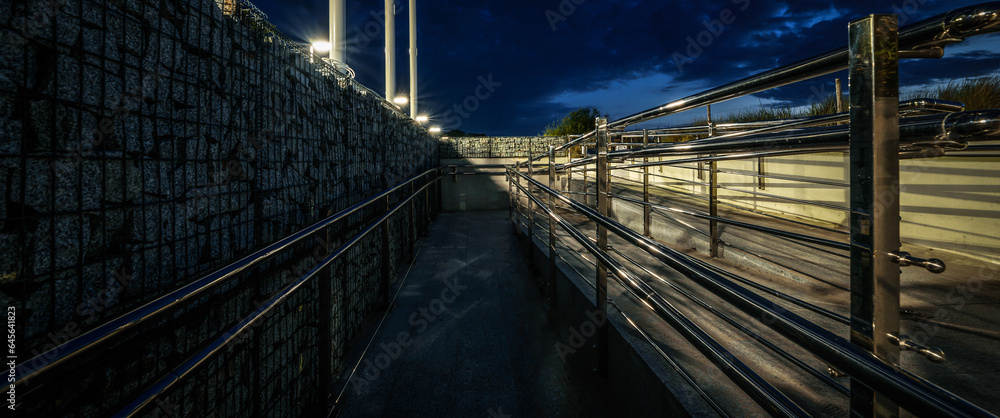 PUBLIC SPACE - Handrails on ramp for the disabled Stock Photo | Adobe Stock