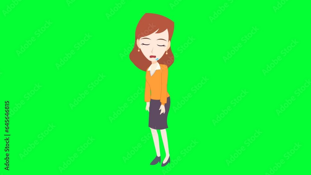 Cartoon girl crying background and 2d animation, Cartoon character, sad ...