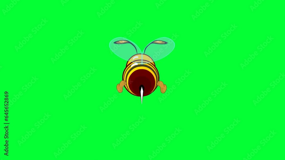 honey bee flying background and 2d animation, green screen, flying bees ...