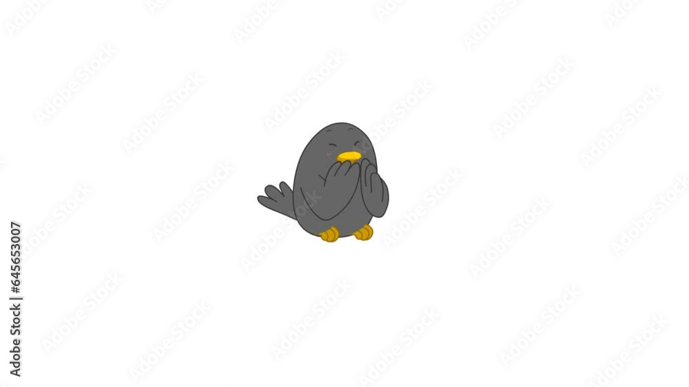 cute cartoon bird waving background and 2d animation, bird, animal ...
