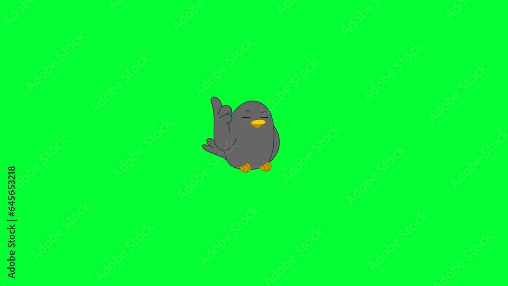 cute cartoon bird waving background and 2d animation, bird, animal ...