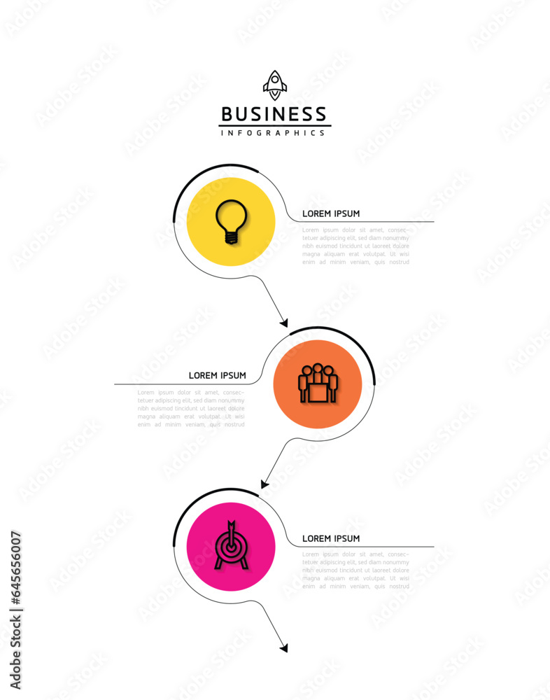 Vector infographic business presentation template with circular ...