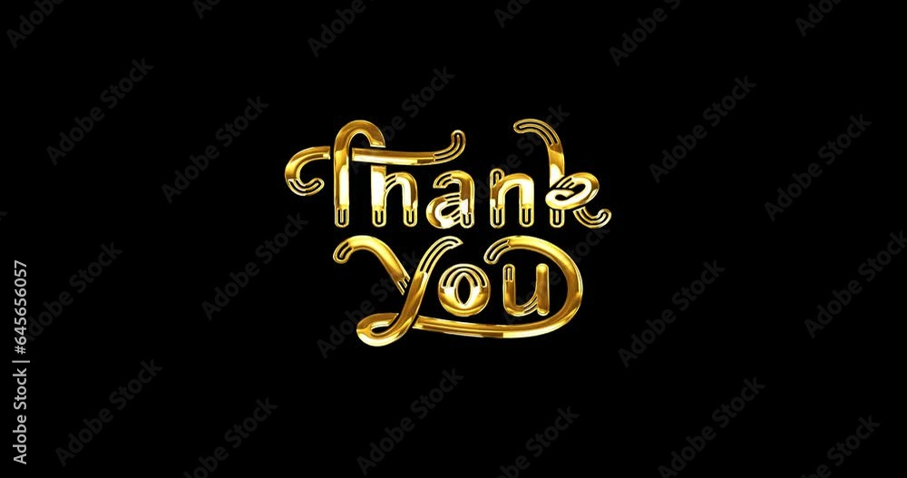 Thank you. Text animation in 5 clips luxury shiny effect with an alpha ...