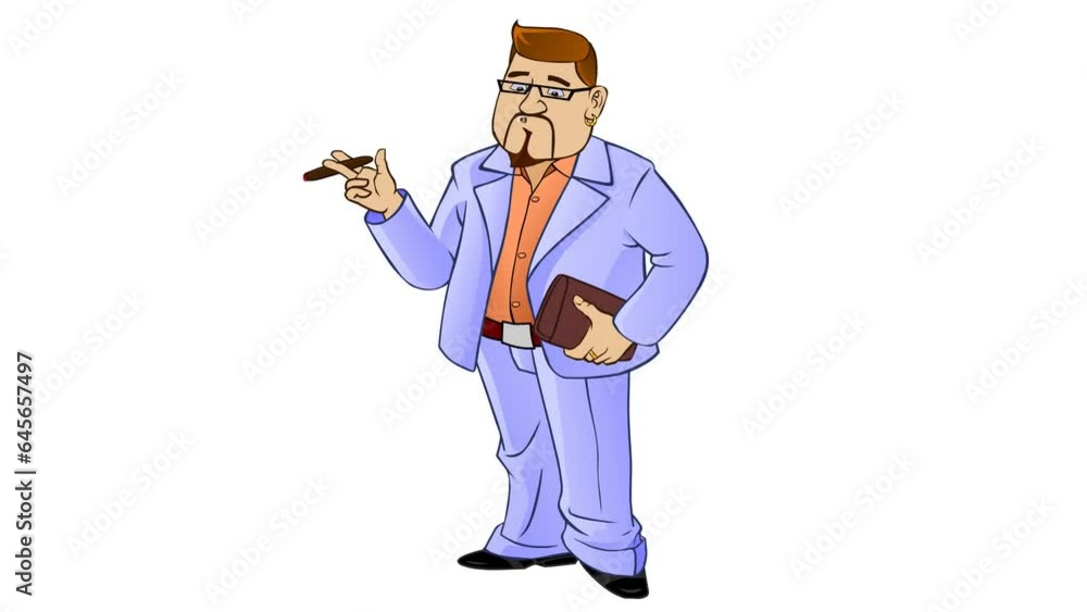 Cartoon man smokes cigarette background and 2d animation, Cartoon ...