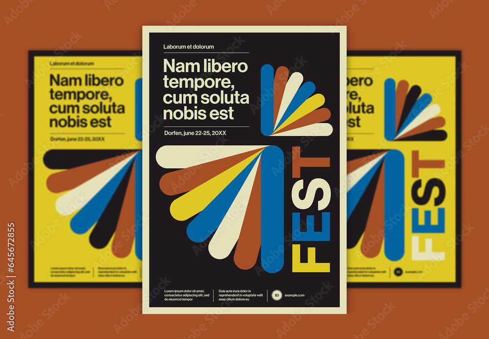 International Typographic Style Poster Layout Stock Template | Adobe Stock