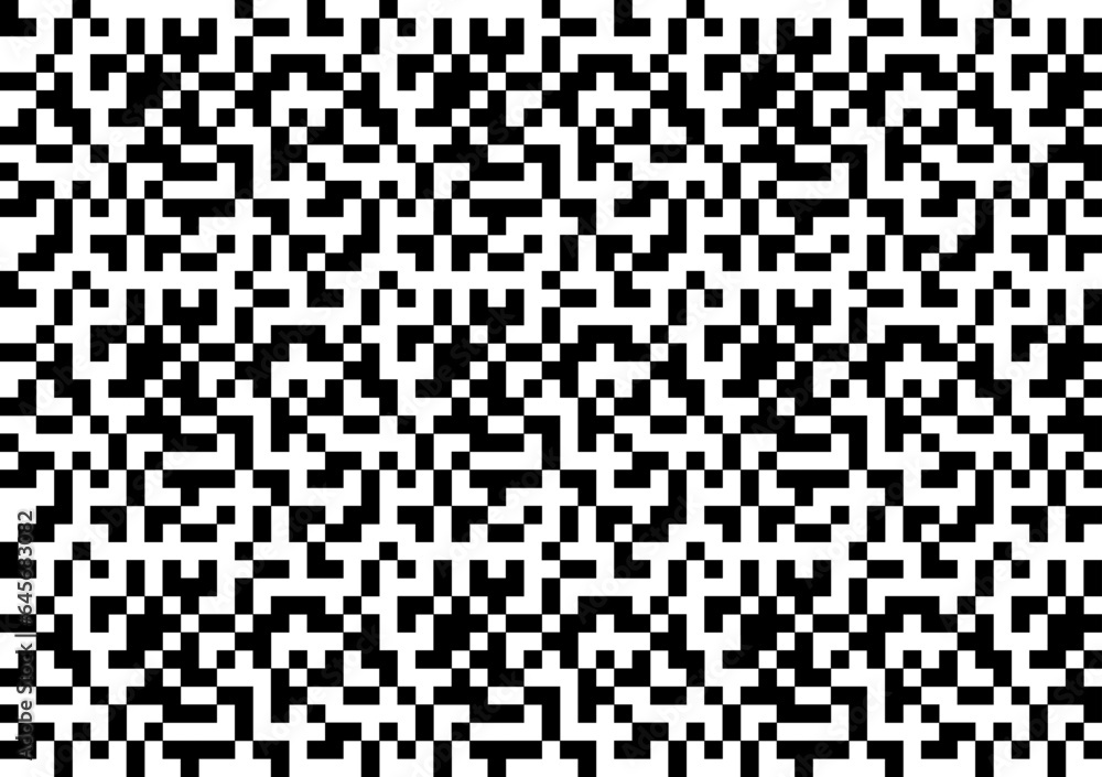 black and white qr code. Pixel pattern background Stock Vector | Adobe ...