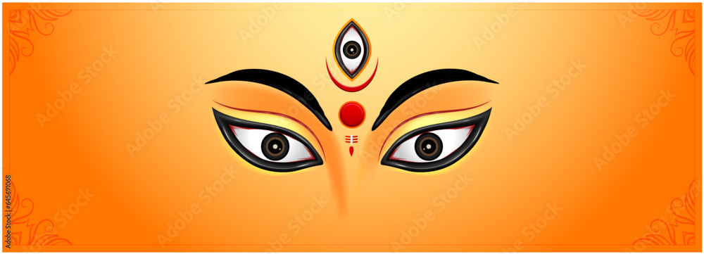 indian festival happy durga puja creative banner background design with ...