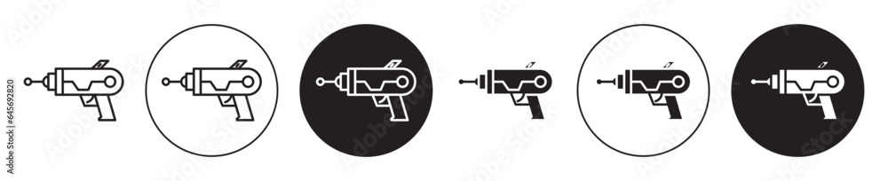 Vetor de Water blaster toy gun icon set. game space laser gun vector ...