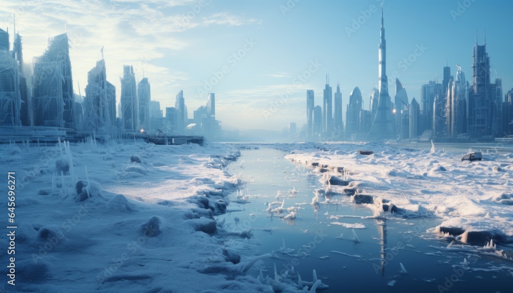 An ice age on a planetary scale, a frozen city of skyscrapers, a ...