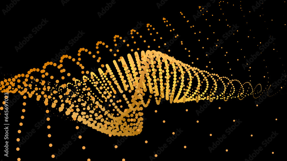 Data vibrate pulse dot particle wave. Abstract bulge hyperbola sinusoid ...