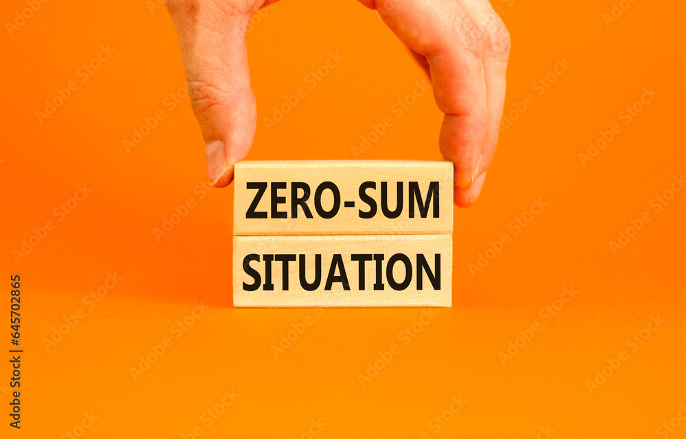 Zero-sum situation symbol. Concept words Zero-sum situation on ...