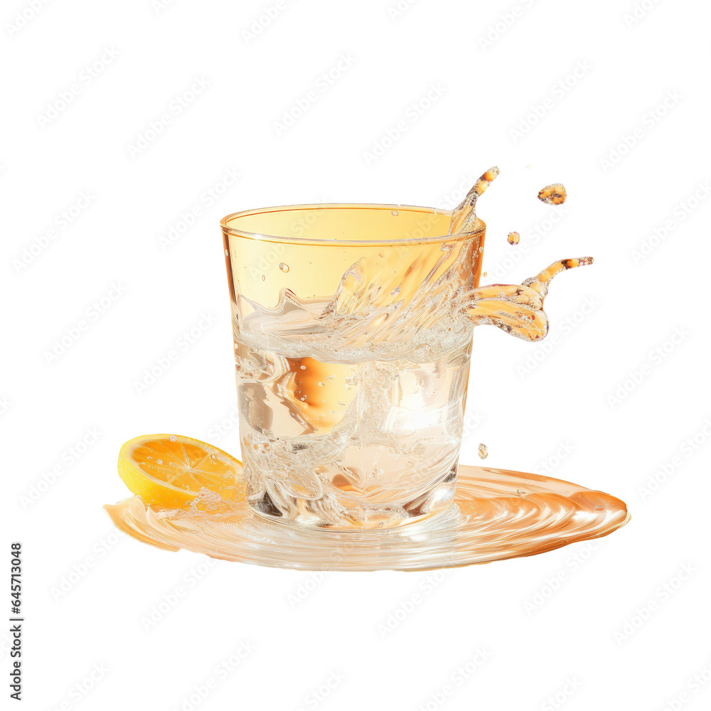 Orange vitamin C effervescent tablets disintegrating in water on a ...