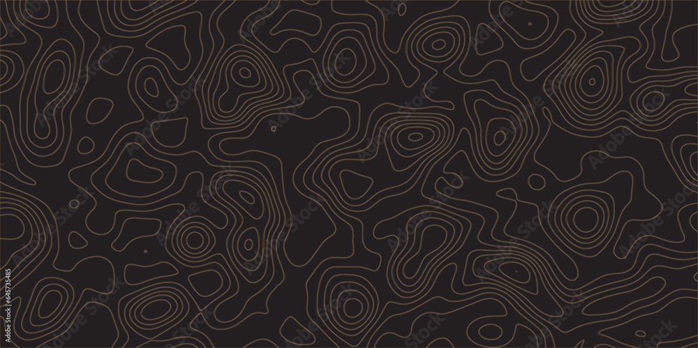 Abstract black background with bound Topographic line map pattern ...