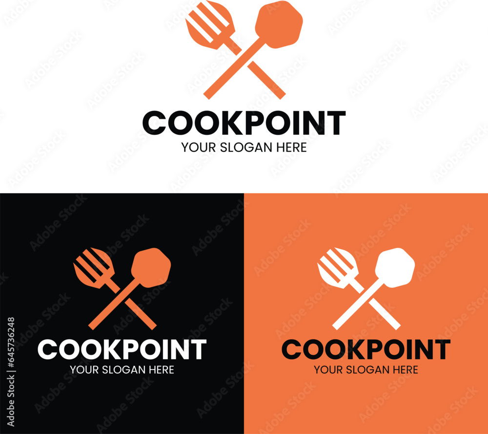 Vecteur Stock food logo, restaurant logo, chef logo, eat logo, fork ...