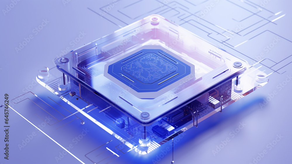 Future innovative digital Quantum Computer System network Micro Chip ...