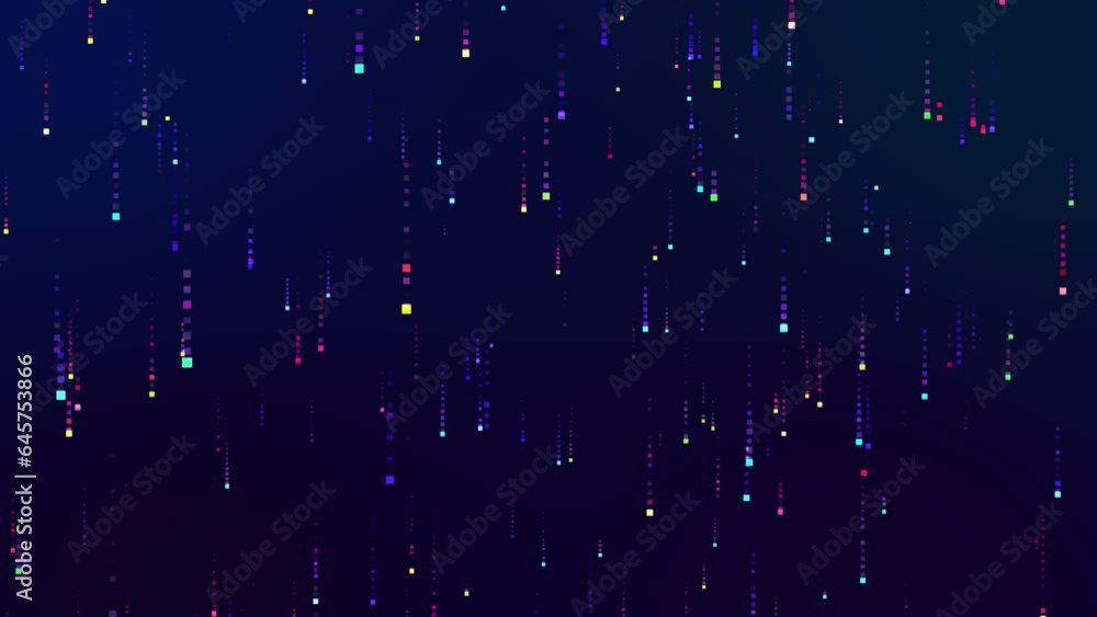 Background animation abstract random colour trail box square technology ...
