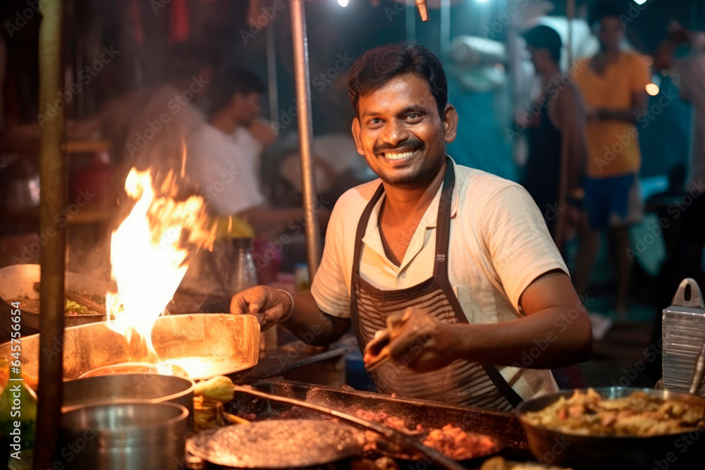 Flavors of India: A Portrait of a Man Thriving as a Street Food Vendor ...
