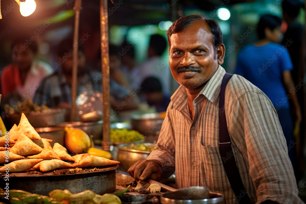 Flavors of India: A Portrait of a Man Thriving as a Street Food Vendor ...