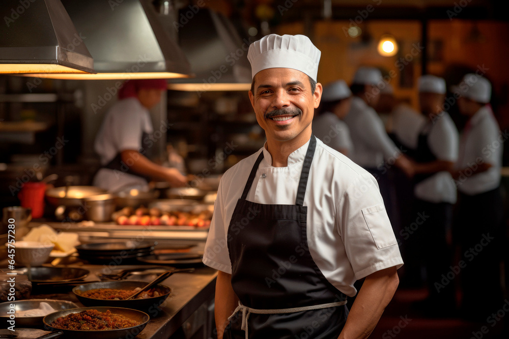 Master of Flavors: A Portrait of a Latino Man Working as a Chef ...